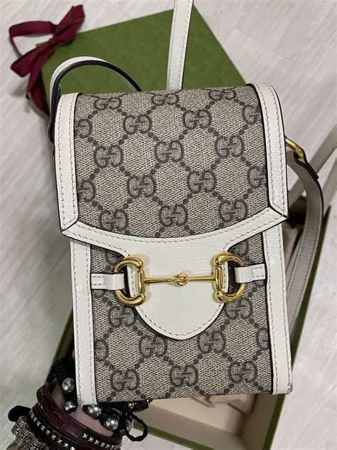 구찌 홀스빗 1955 미니백 화이트레더 풀박스 후루츠패밀리