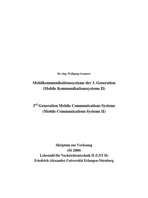 3rd Generation Mobile Communication System Pdf 3 G Duplex Telecommunications