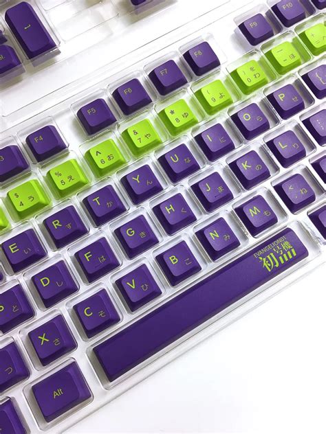 Evangelion Keycaps New Anime Eva Keycap Purple Pbt Dsa Anime Keycaps