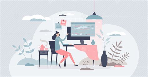 Coder Female As Professional Programmer For Web Scripts Tiny Person