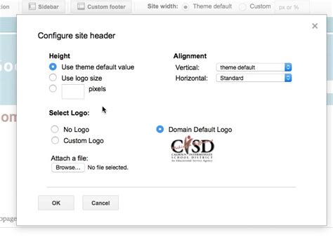 Google Sites Creating A Custom Header And Or Footer