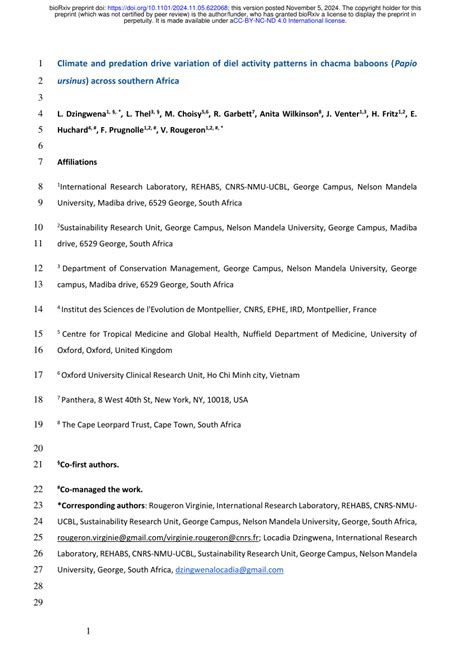 Pdf Climate And Predation Drive Variation Of Diel Activity Patterns