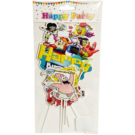 Spongebob Cardboard Cake Topper Set Laeequeonline