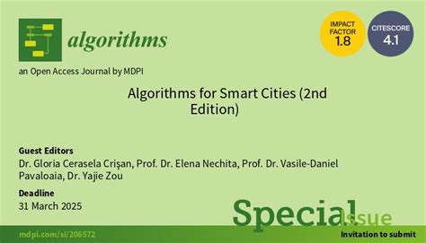 Algorithms Mdpi On Linkedin Specialissue Deadline Citylogistics