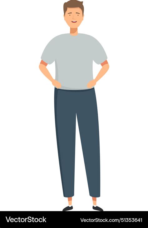 Confident Man Standing With Hands On Hips Vector Image