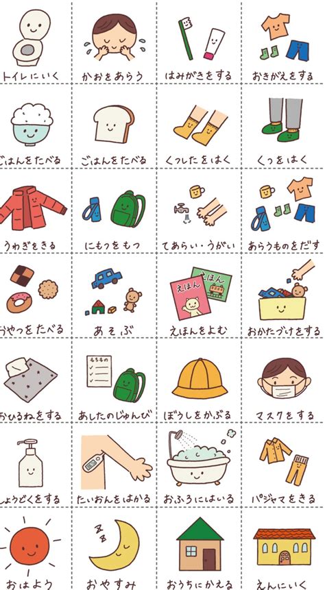 自閉症支援の絵カード・データが無料でダウンロードできます。初めて絵カードを使う方のために、良く使う絵カードを用意しました。スマホでも