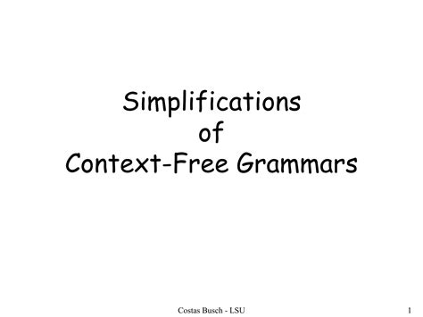 Context Free Grammarssimplification Pptx Programming Languages