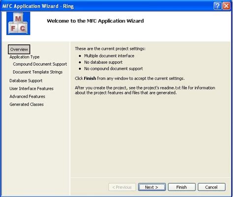 the application wizard microsoft visual c windows applications by