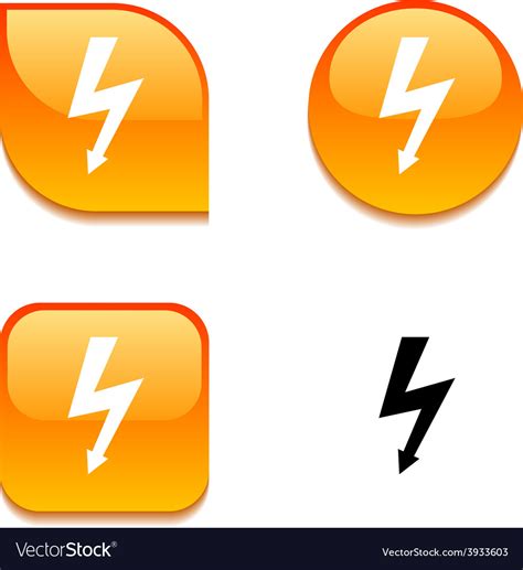 Warning Glossy Button Royalty Free Vector Image