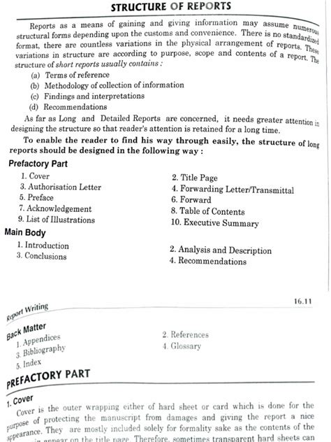 Structure Of Reports Pdf