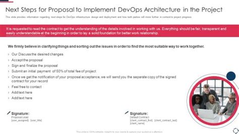 Proposal To Implement Devops Architecture In The Project Next Steps For