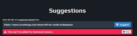 Audio Player Not Allowed Curseforge Mods Modpacks Aternos Community