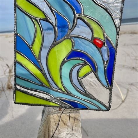 Stained Glass Panel Ocean Etsy Stained Glass Panel Ocean Etsy