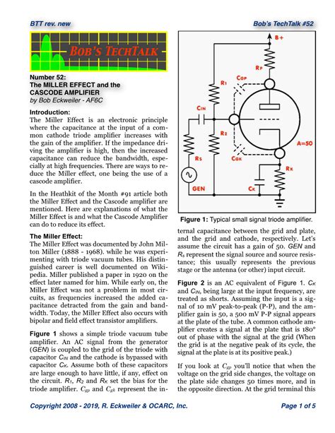 The Miller Effect And The Cascode Amplifier Docslib