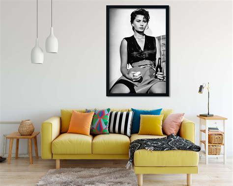 Sophia Loren Beer Poster Black And White Vintage Hollywood Decor