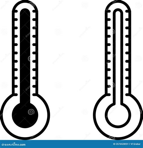 Thermometer Icon With Measuring Ruler Simple Sign Of Hot And Cold Temperature Stock