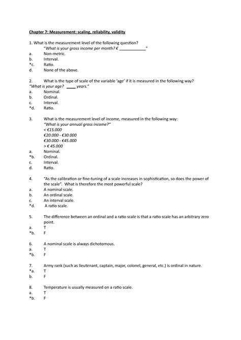 chapter 7 measurement scaling reliability validity chapter 7
