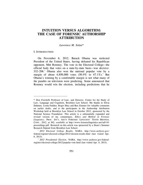 pdf intuition versus algorithm the case of forensic authorship attribution