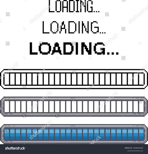 Pixel Art Loading Bar Set Retro Stock Vector Royalty Free 2608642609 Shutterstock