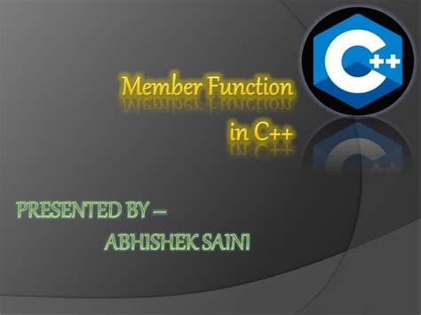 Member Function In C Pptx