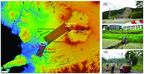 A Locations Of The Causative Faults Of The 2016 Kumamoto Earthquake Download Scientific