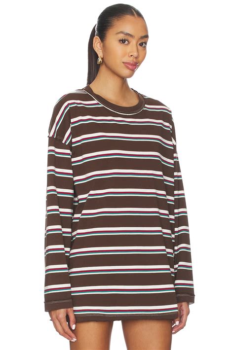 Lioness Horizon Long Sleeve Top In Dark Chocolate Stripe Revolve