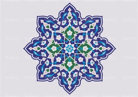 وکتور کاشی کاری وکتور تذهیب وکتور شمسه وکتور ترنج Flower Ornaments