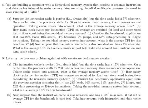 Solved 8 You Are Building A Computer With A Hierarchical