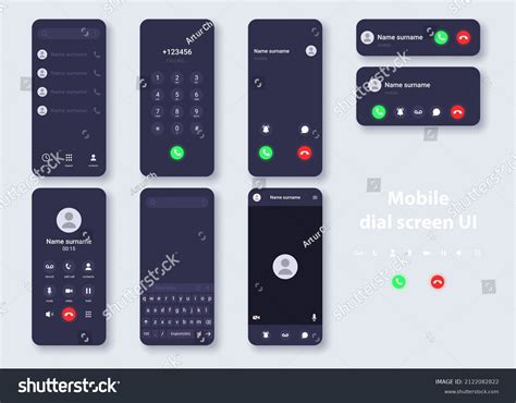 Smartphone User Interface Dark Theme Concept Stock Vector Royalty Free 2122082822 Shutterstock