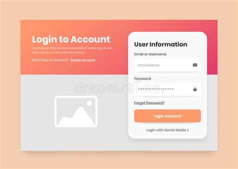 Login And Registration Web Page User Interface Popup Design Stock