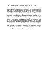 Predicting Collisions On An Air Track Pre Lab Exercise Explained Course Hero