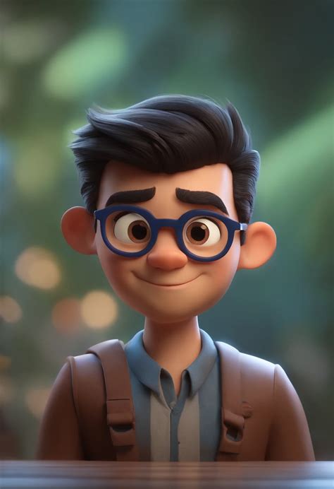 Крупный план мультяшного персонажа в очках Seaart Ai