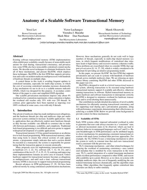 Pdf Anatomy Of A Scalable Software Transactional Memory