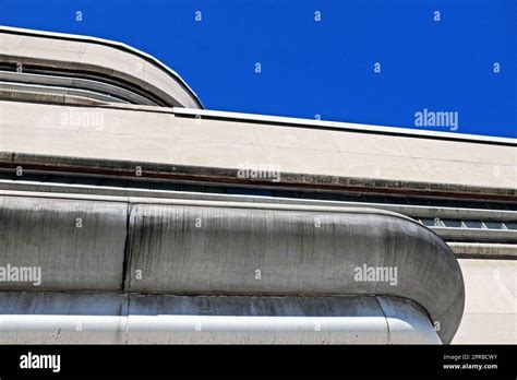 Streamline Modern Style Architecture Of The Greyhound Station In Downtown Cleveland Ohio The