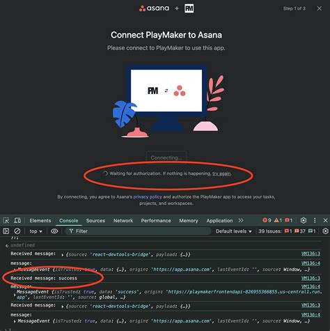 Asana Oauth Flow Shows Waiting For Authorization If Nothing Is Happening Try Again App