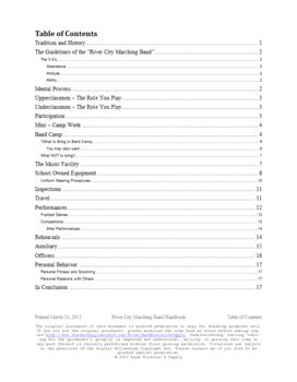 Marching Band Handbook Editable In Word By Band Director S Supply