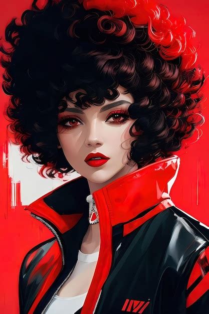 Premium Photo A Painting Depicting A Modern Urban Princess With Bold