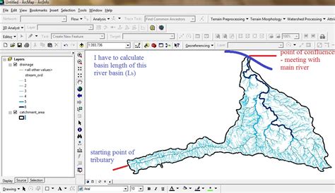 How To Calculate The Basin Length Which Point To Which Point And How In ArcGIS
