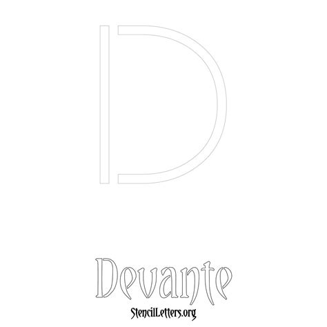 Devante Free Printable Name Stencils With 6 Unique Typography Styles And Lettering Bridges