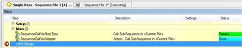 sequence call step type vs sequence adapter mainline test