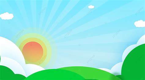 봄 안녕 아름 답 고 싱 그 러 운 풍경 삽화 배경 푸른 하늘과 흰 구름 봄 배경 따뜻한 배경 배경 일러스트 및 사진 무료 다운로드 Pngtree