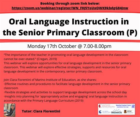 Oral Language Instruction In The Senior Primary Classroom Video Conferencing Seimineár Gréasáin