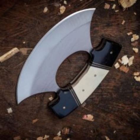 Handmade Ulu Chef Knife Black And White Handle Chillgoza Forge