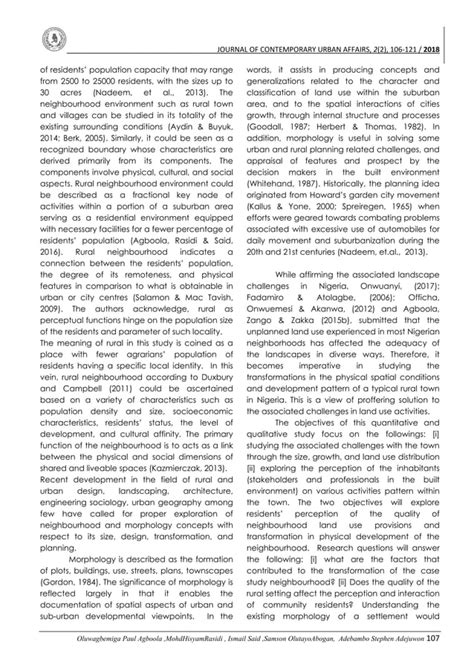 Morphological And Gis Based Land Use Analysis A Critical Exploration Of A Rural Neighborhood