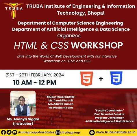 Ananya Nigam♦️ On Linkedin Htmlcss Workshop Organized By Truba Group