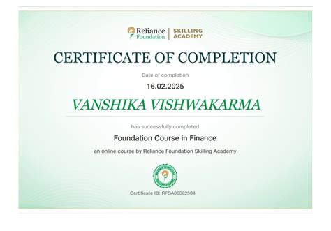 Finance Learningjourney Skilldevelopment Financecourse Vanshika
