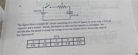 solved the figure shows a simple rc circuit consisting of a