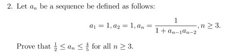 Solved Let An Be A Sequence Be Defined As Follows Q Chegg