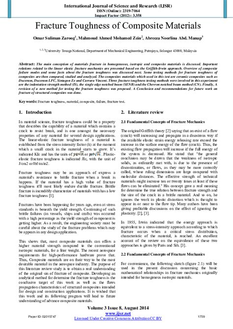 Pdf Fracture Toughness Of Composite Materials