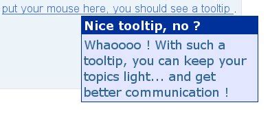 ToolTipPlugin Extensions Foswiki